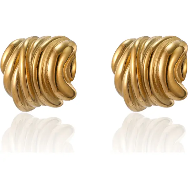 KELLERY Twirl Hoop Earrings - Gold
