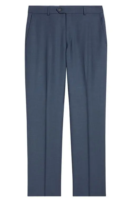 Berle Modern Fit Flat Front Super 120s Wool Dress Pants - Navy