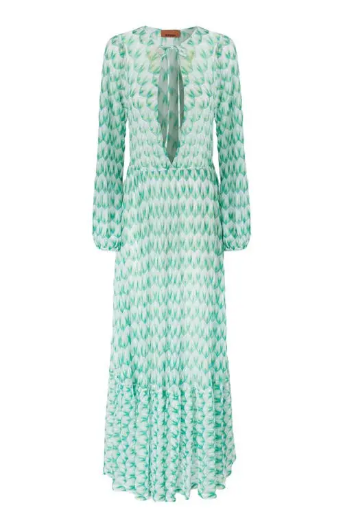 Missoni Cover-up In Viscose With Floral Pattern And Long Sleeves - Multicoloured