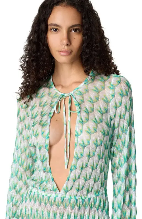 Missoni Cover-up In Viscose With Floral Pattern And Long Sleeves - Multicoloured