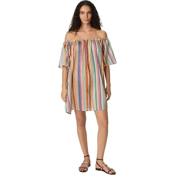 Missoni Short Cover-up In Cotton And Silk With Zigzag Pattern - Multicoloured