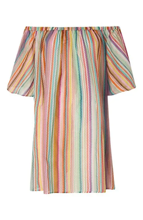 Missoni Short Cover-up In Cotton And Silk With Zigzag Pattern