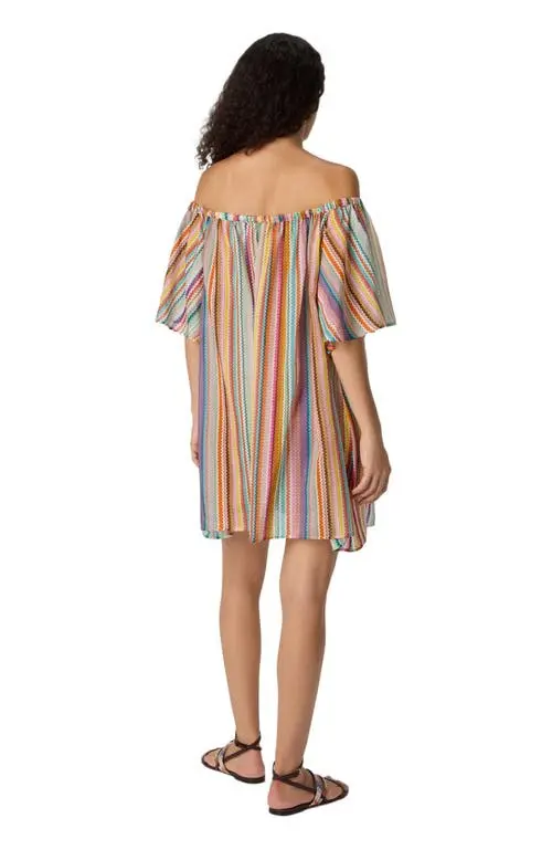 Missoni Short Cover-up In Cotton And Silk With Zigzag Pattern