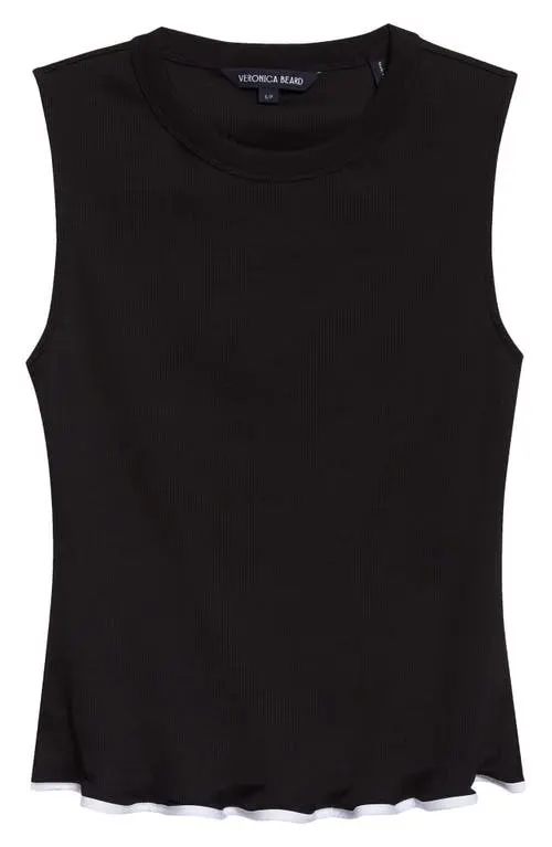 Veronica Beard Elianne Rib Stretch Cotton Tank