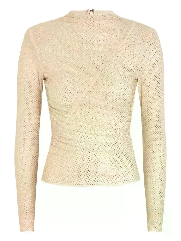 SELF-PORTRAIT Embellished Long-sleeved Top - Neutrals