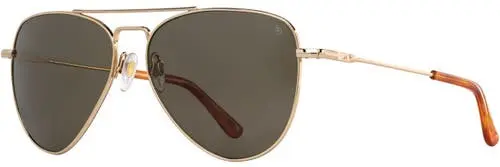 AMERICAN OPTICAL Fletcher 59mm Aviator Polarized Sunglasses - Gold - Gnn-p