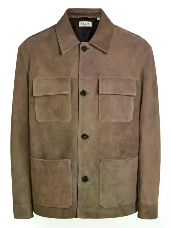 FRAME Patch-pocket Suede Jacket
