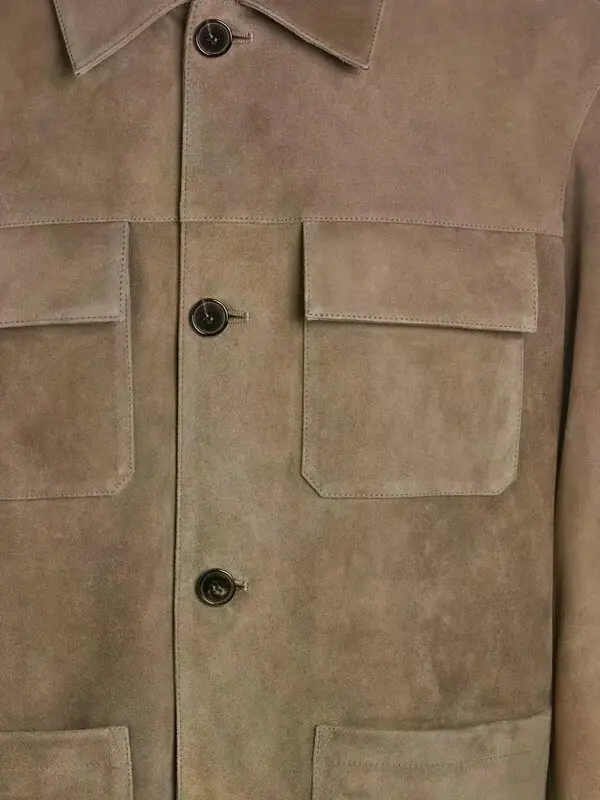 FRAME Patch-pocket Suede Jacket