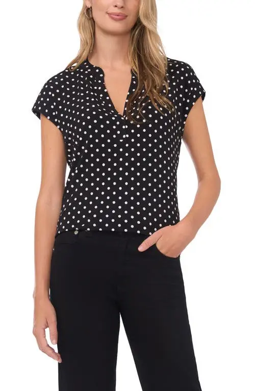 Vince Camuto V-neck Dot Print Top
