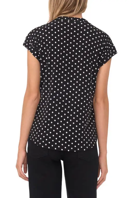Vince Camuto V-neck Dot Print Top