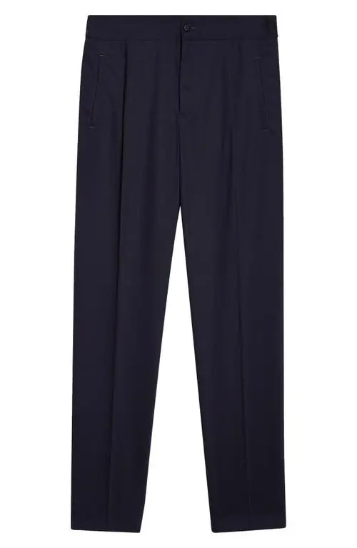 Isaia Pleated Wool Blend Pants - Blue Medium