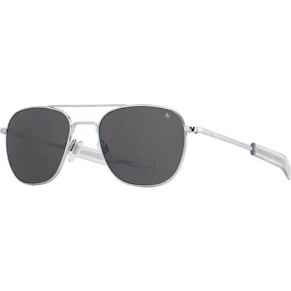 AMERICAN OPTICAL Original Pilot 52mm Aviator Polarized Sunglasses - Silver - Gnn-p