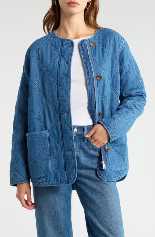 Caslon Chambray Quilted Jacket