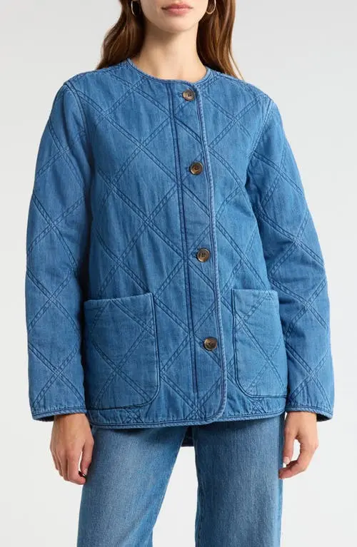 Caslon Chambray Quilted Jacket