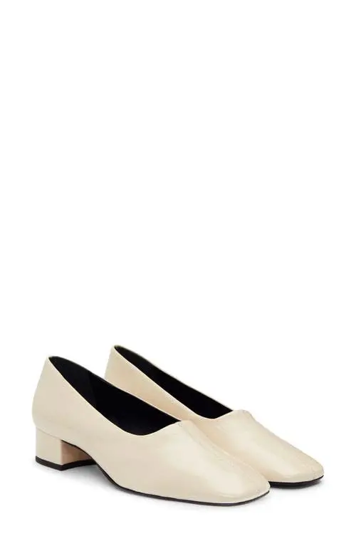 REFORMATION Inez Leather Pumps - Almond Eel