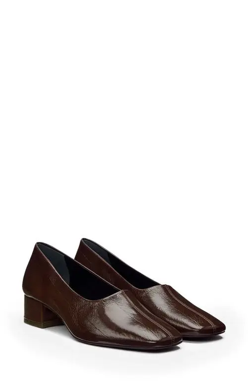 REFORMATION Inez Leather Pumps - Espresso Eel