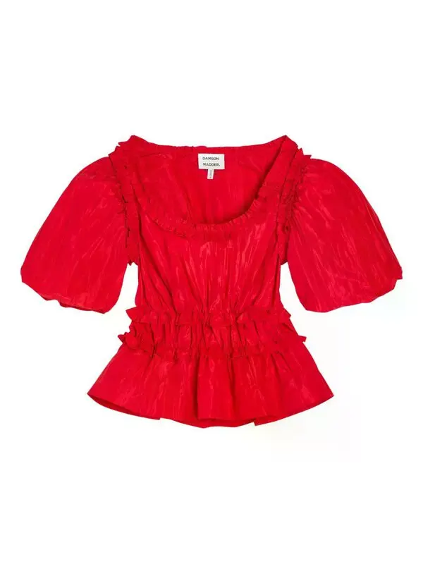 DAMSON MADDER Everly Ruffled Puff-sleeve Blouse