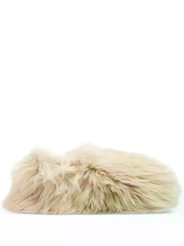 Moncler Furry Ballerina Flats - Neutrals