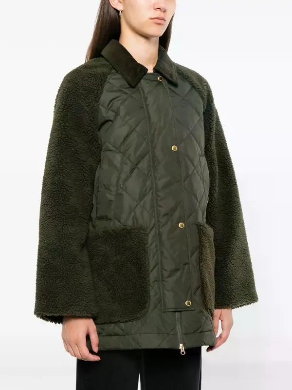 Barbour Barden Quilted Jacket With Teddy Texture