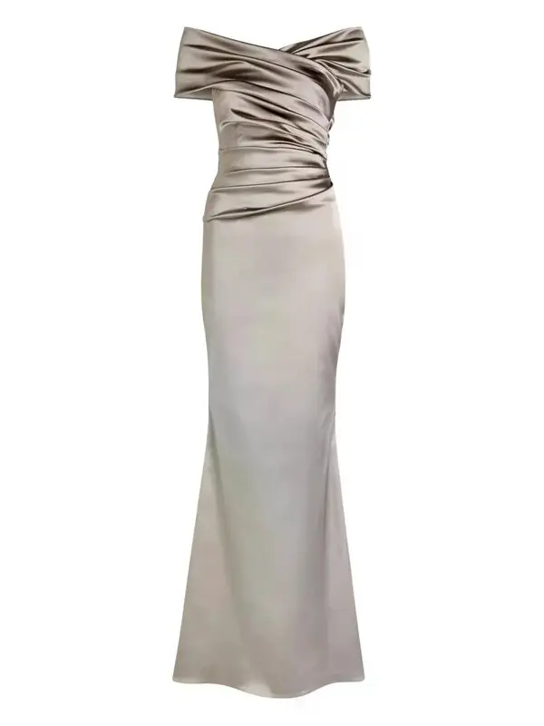 Talbot Runhof Off-shoulder Draped Gown