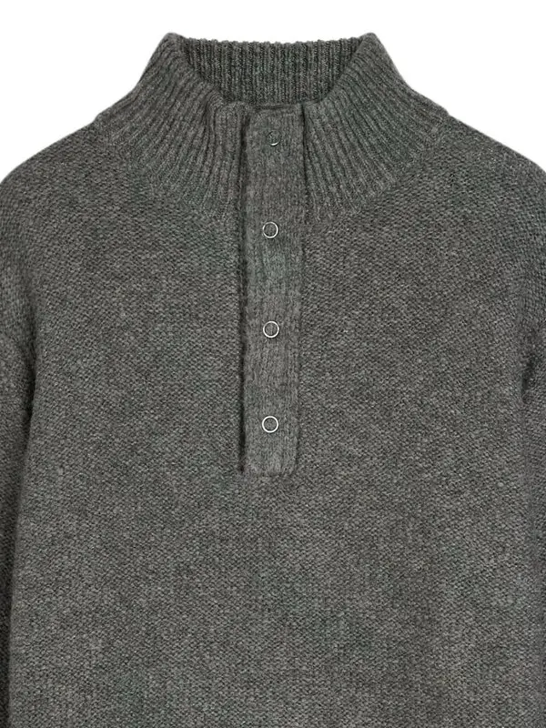 Paige Kotoni Buttoned Funnel-neck Sweater