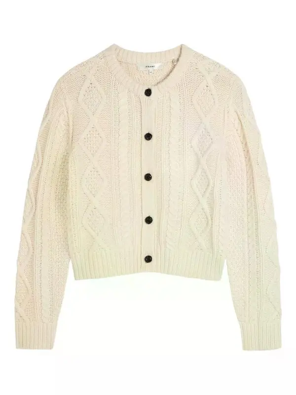 FRAME Cable-knit Buttoned Sweater