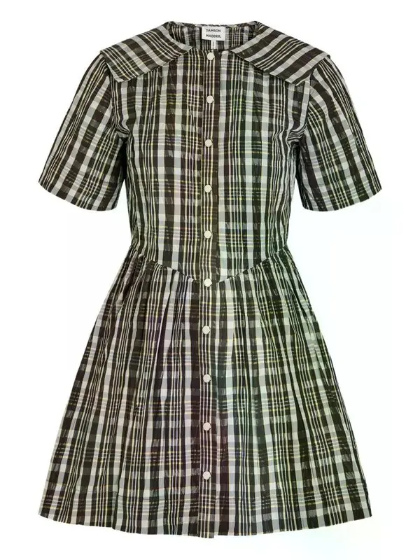 DAMSON MADDER Checked Buttoned Mini Shirt Dress