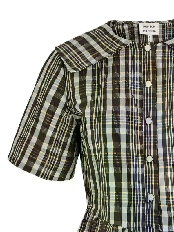 DAMSON MADDER Checked Buttoned Mini Shirt Dress