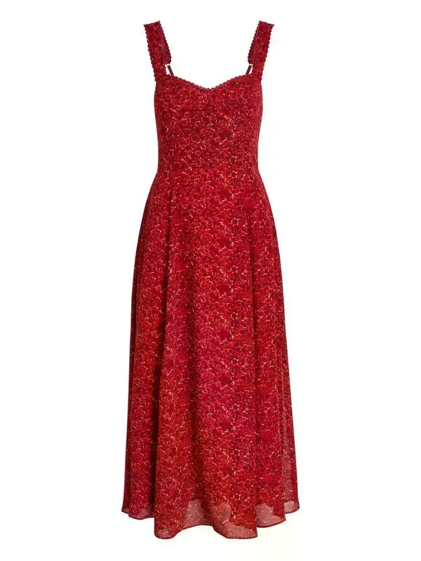 REFORMATION Floral Midi Dress - Red
