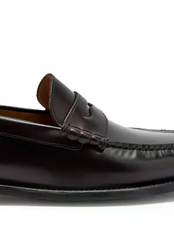 BOSS Leather Loafers With Penny Trim