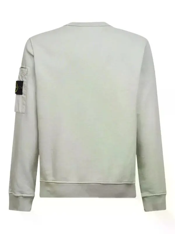 Stone Island Crew Neck Sweatshirt With Logo Patch Pocket