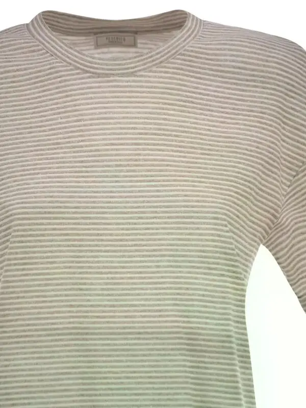 Peserico Striped Crew-neck T-shirt - Neutrals