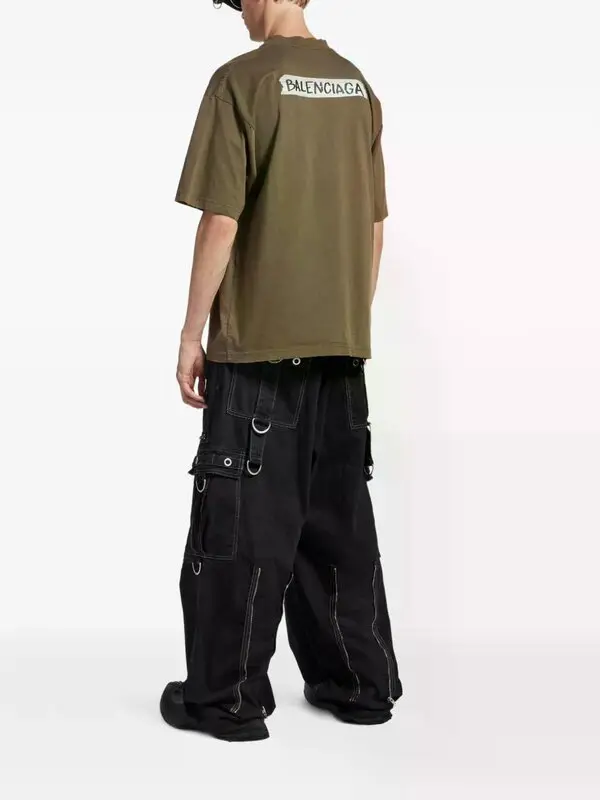 Balenciaga Logo Print T-shirt - Brown