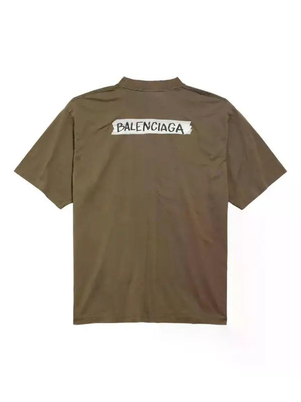 Balenciaga Logo Print T-shirt - Brown