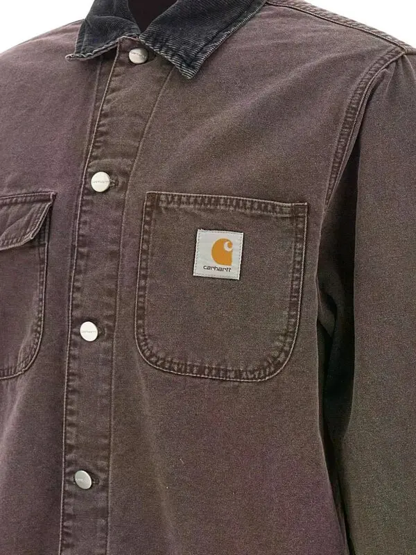 Carhartt Work In Progress Mitch Corduroy Collar Patch Shirt - Brown