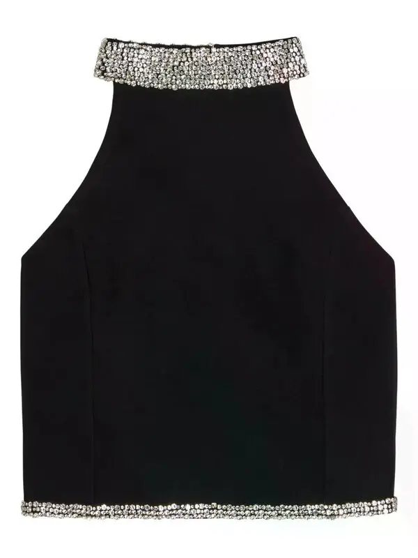 Alice + Olivia Crystal-embellished Halterneck Top - Black