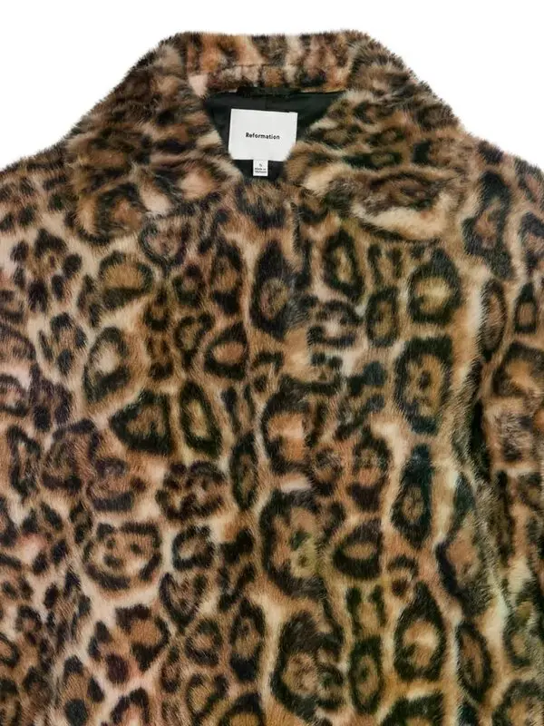 REFORMATION Leopard-print Faux-fur Coat