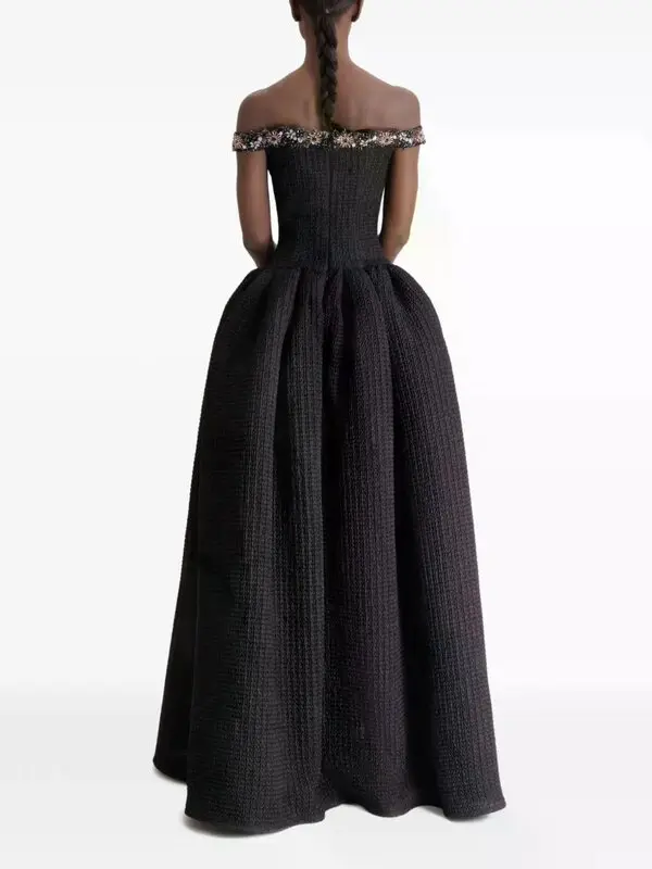 GEMY MAALOUF Beaded Off-shoulder Gown