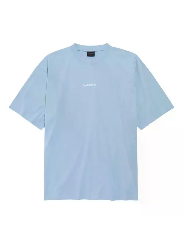 Balenciaga Embroidered Short-sleeved T-shirt - Blue