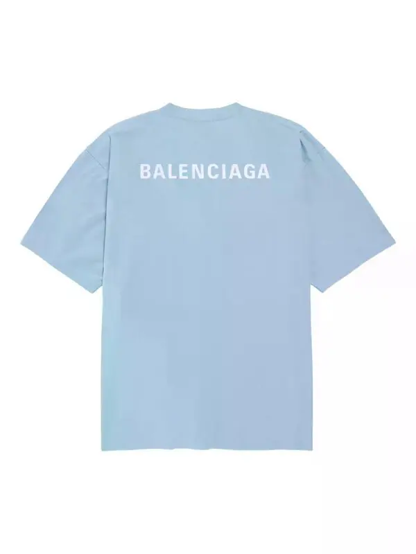 Balenciaga Embroidered Short-sleeved T-shirt - Blue