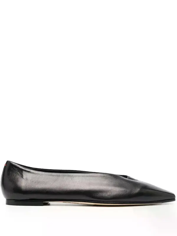 AeydĒ Betty Leather Ballerina Shoes - Black
