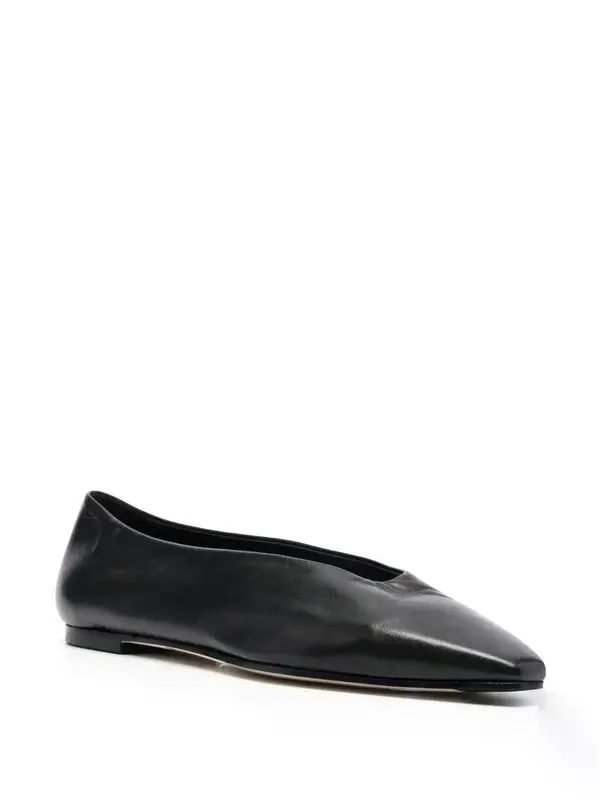 AeydĒ Betty Leather Ballerina Shoes - Black