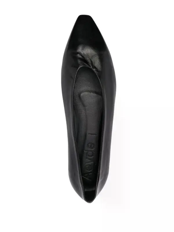 AeydĒ Betty Leather Ballerina Shoes - Black