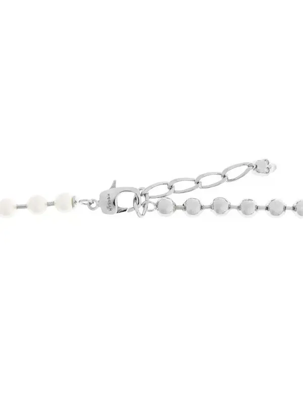 Alexander McQueen Skull Pearl Necklace - Silver