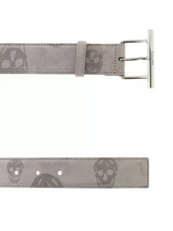 Alexander McQueen Skull-print Leather Belt