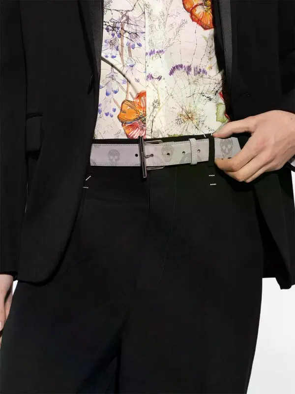 Alexander McQueen Skull-print Leather Belt