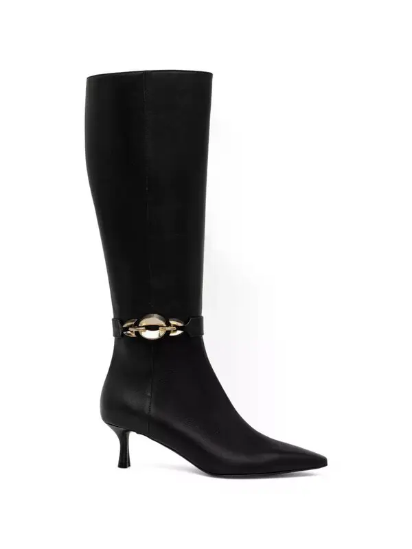 BALDININI Chain-detail Leather Knee-high Boots