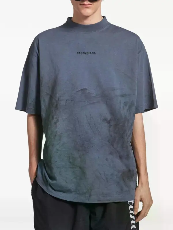 Balenciaga Mock-neck Logo T-shirt