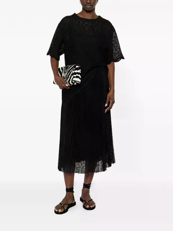 Ermanno Scervino Lace Scalloped Top - Black