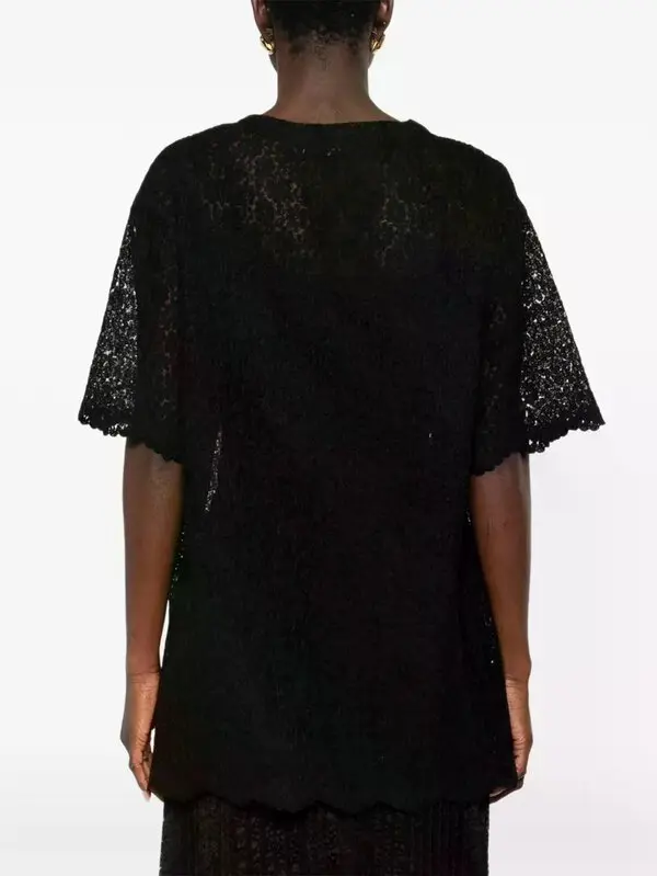 Ermanno Scervino Lace Scalloped Top - Black